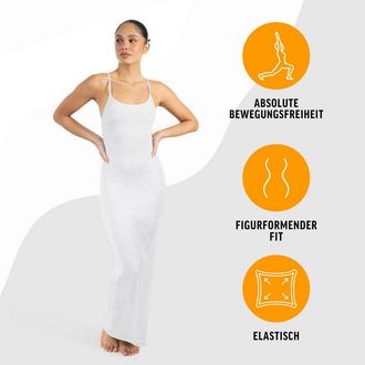 Smilodox Maxikleid Aveline Backless, Figurbetontes R&uuml;ckenfreies Rippstrickkleid Kn&ouml;chellanges elastisches Sommerkleid, Alltag & besondere Anl&auml;sse