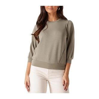 Selected 3/4-Arm Sweatshirt - - Sweatshirts & Hoodies - Damen - Gr&uuml;n - L