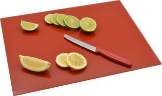 Harbour Housewares Glasschneidebrett - 40 x 30 cm - Rot - mittelgroße Tischsets, Schneideunterlage, Arbeitsplattenschoner zum Kochen, Backen, Gemüsezubereiten in der Küc
