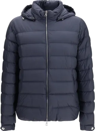 Moncler Mens Hooded Puffer Jacket Arneb Blue Goose Down