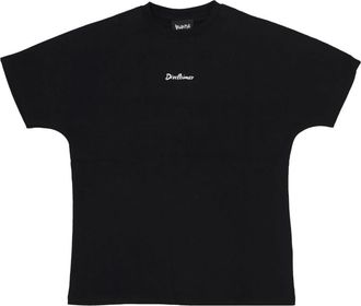 Disclaimer Logo Tee Schwarz/Wei&szlig; Oversize Fit - - Tops - Damen - Schwarzk - M