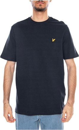 Lyle & Scott Homme, Tops, Bleu, Taille: L T-shirt Jacquard Popcorn