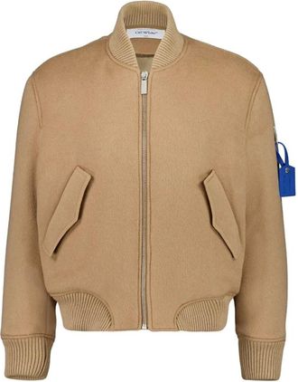 Off-white Homme, Vestes, Brun, Taille: L Quote Bomber Jacket