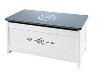 Roba Spielzeugtruhe Rock Star Baby, Sitz- & Aufbewahrungsbank, Truhenbank wei&szlig;/anthrazit, Stauraum