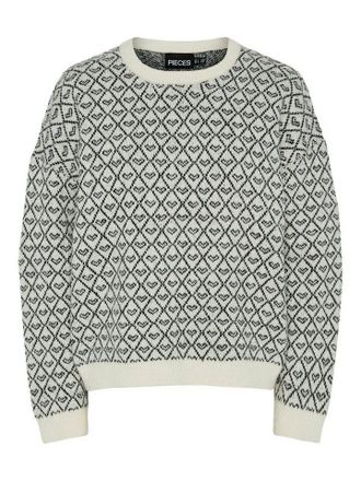 Pieces Rundhalspullover PCNAVI LS O-NECK KNIT MM