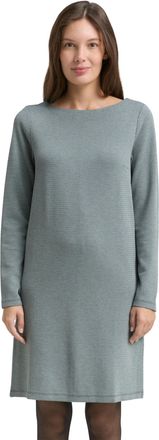 Tom Tailor Damen 1048797 Mini-Kleid mit U-Boot-Ausschnitt, 39305-Black Moss Wave Structure, 42