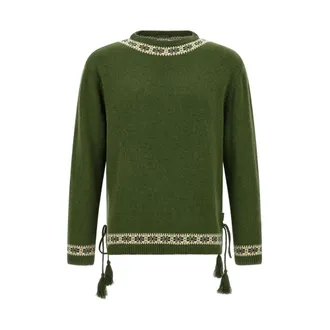 Bode Fair-Isle Jacquard Rundhals-Pullover - - Knitwear - Herren - Gr&uuml;n - L