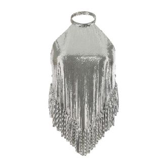 Paco Rabanne Silberner Kettenhemd-Top - - Tops - Damen - Grau - XS