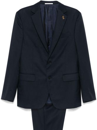Pal Zileri costume &agrave; d&eacute;tail de broche - Bleu
