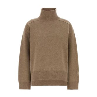 Tory Burch Femme, Pulls, Beige, Taille: 40 FR Pull &agrave; col roul&eacute; en laine m&eacute;rinos