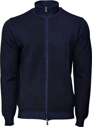 Fedeli Homme, Pulls, Bleu, Taille: XL Zip Cardigan