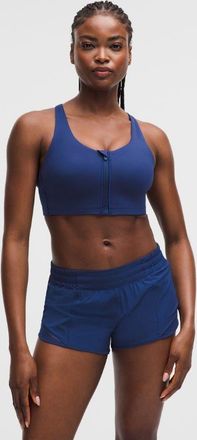 lululemon Soutien-gorge Energy zipp&eacute; &agrave; lavant Maintien maximal, bonnets B-G pour Femmes - Bleu - Taille 32DDD