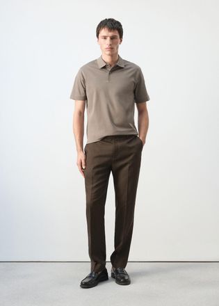 Mango Polo maille fine 100 % coton marron moyen - Homme - XXL - MANGO MAN