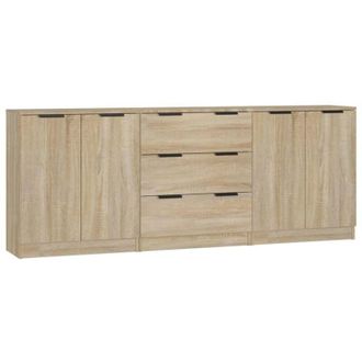 vidaXL Buffets 3 pcs Ch&ecirc;ne sonoma Bois ding&eacute;nierie Vidaxl