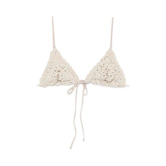 Frankies Bikinis Femme, Maillots de bain, Beige, Taille: 40 FR Elena Crochet Triangle Bikini Top