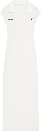 Courr&egrave;ges Femme, Robes, Blanc, Taille: 40 FR Sports Polo Long Dress