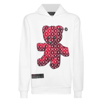 Philipp Plein Homme, Sweatshirts et sweats &agrave; capuche, Blanc, Taille: 2XL SweaT-shirt &agrave; capuche Teddy