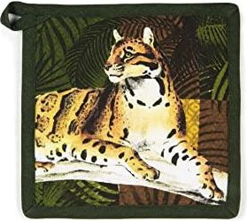 Excelsa Leopard Topflappen, 20 x 20 cm, Futter 100% Baumwolle, Füllung aus Polyester