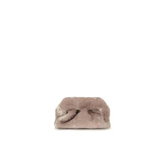 Themoir&egrave; Pochette Bios en Fausse Fourrure - Femme - Sacs - Beige - Taille: ONE Size