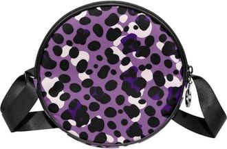 Generic Circle Sac &agrave; bandouli&egrave;re pour femme, petit sac &agrave; bandouli&egrave;re color&eacute; avec fermeture &eacute;clair, bretelles r&eacute;glables, sac &agrave; main rond d&eacute;contract&eacute; pour femme