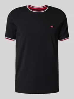 Christian Berg T-Shirt mit gerippten Abschl&uuml;ssen