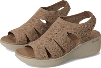 Skechers Damen-Keilsandalen Pier-lite-Memory Maker, Mokka, 41 EU