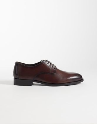 Asos Chaussures derby en cuir &agrave; lacets - Marron