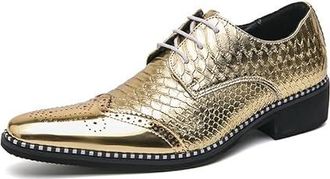 Generic Chaussures Oxford habillées for Hommes, à Lacets, Bout Pointu, Couleur Unie, Cuir PU, Bout Golf, Patchwork, Semelle en Caoutchouc antidérapante, Class