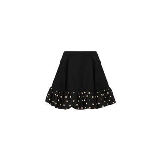 Moschino Gepunkteter- diagonaler Minirock aus Wollmischung - - Skirts - Damen - Schwarzk - S