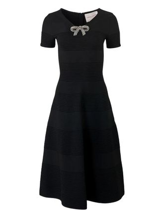 Carolina Herrera robe courte à noeud orné de cristaux - Noir