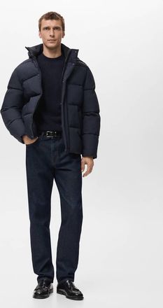 Mango Anorak court matelass&eacute; d&eacute;perlant bleu marine - Homme - S - MANGO MAN