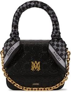 Amiri Sac &agrave; main logotyp&eacute; en cuir m&eacute;lang&eacute;
