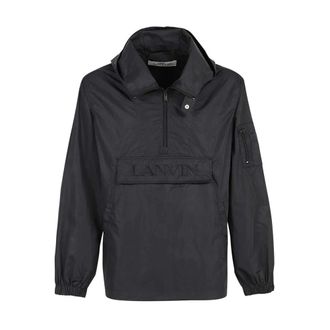 Lanvin Homme, Vestes, Noir, Taille: S Veste coupe-vent &agrave; capuche avec logo