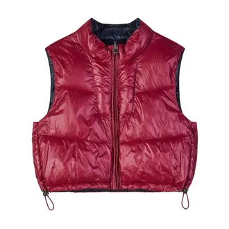 Patrizia Pepe Femme, Vestes, Rouge, Taille: 40 FR Gilet R&eacute;versible &agrave; Col Haut