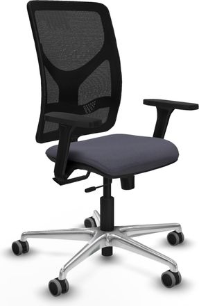 Piqueras y Crespo Computerstuhl mit 3D-Armen, h&ouml;henverstellbare Lendenwirbelst&uuml;tze, ausgestattet mit Syncro/Traslack und Schneideschaum, Schwarz/Dunkelgrau