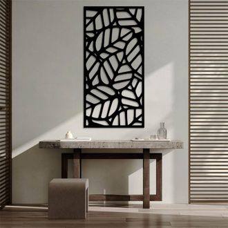 Generic Schwarze Metall-Wandkunst mit Palmenbl&auml;ttern, 3er-Set Tropische Metallpflanzen als Wanddekoration f&uuml;r das Wohnzimmer, Moderne Palmenblatt-Kunstwerke a