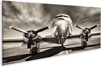Islandburner Bild Bilder auf Leinwand Retro-Flugzeug Wandbild Poster Leinwandbild TIO