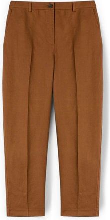 Motivi Femme, Pantalons, Brun, Taille: 44 FR Pantalon coupe droite en lin m&eacute;lang&eacute;