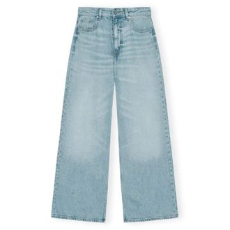 Ganni J1743 Jean en denim doux et rigide - Femme - Jeans - Bleu - Taille: W29