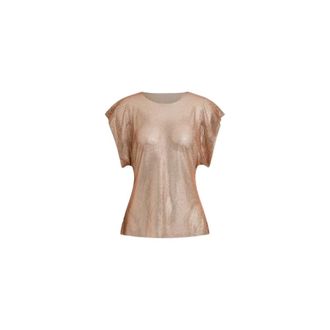 Alberta Ferretti Femme, Blouses et Chemises, Rose, Taille: 38 FR Top Micro-Strass