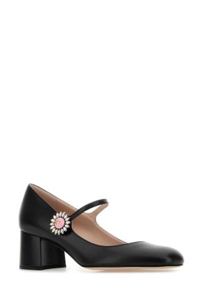 Valentino Garavani Womens Black Leather Preshoes Pumps Nerocrystalrosa Scarpe Con Tacco