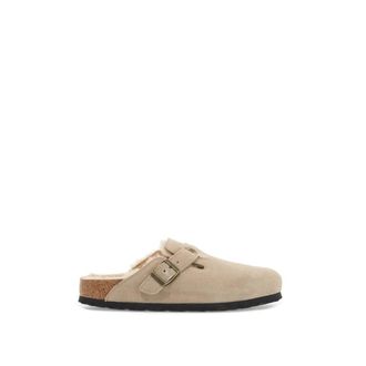 Birkenstock Boston Shearling Wildleder-Sandaletten - - Shoes - Herren - Beige - 43 EU
