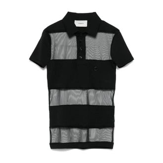 Coperni Gestreiftes- transparentes Polo-Top - - Tops - Damen - Schwarzk - L