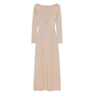 Max Mara Beiges Kleid mit Offenem R&uuml;cken und Ausgestelltem Rock - - Dresses - Damen - Beige - S