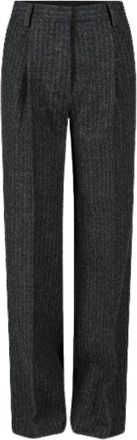 Dries Van Noten Femme, Pantalons, Gris, Taille: 40 FR Pantalon en Laine Gris Foncé