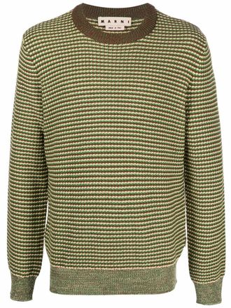 Marni pull ray&eacute; en maille - Vert