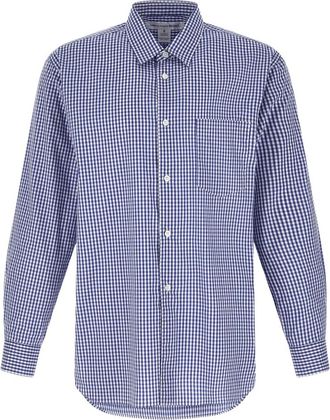Comme Des Gar&ccedil;ons Homme, Chemises, Bleu, Taille: XL Vichy Print Cotton Poplin Shirt