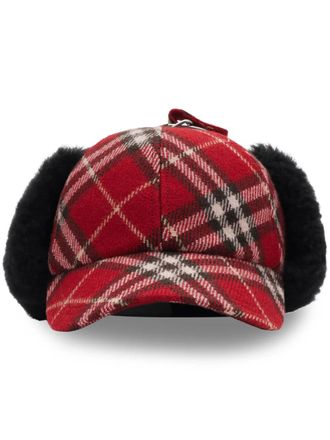 Burberry casquette &agrave; d&eacute;tails doreilles - Rouge