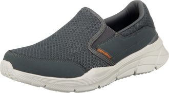 Skechers Herren Equalizer 4.0 Persisting Mid-Top Trainers, Charcoal Mesh Pu Orange Trim, 39.5 EU