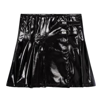 GCDS Vynil Falten Minirock - - Skirts - Damen - Schwarzk - S